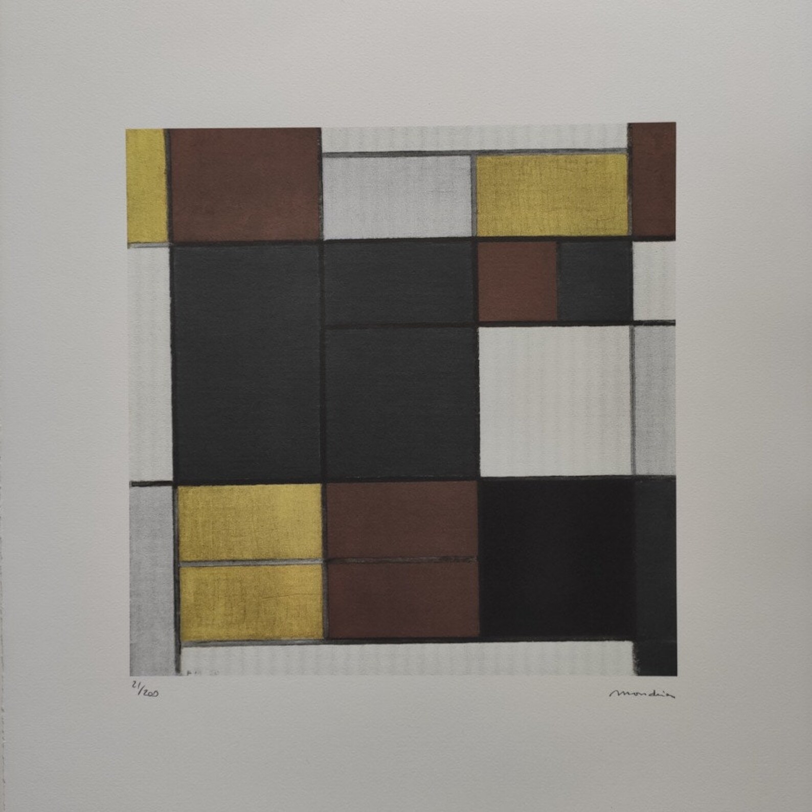 Piet Mondrian Colorful Composition Certificate Signature | Etsy