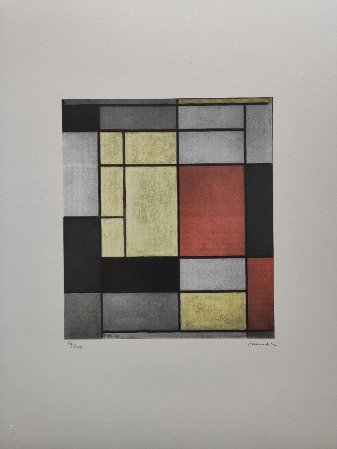 Piet Mondrian Colorful Composition Certificate Signature | Etsy