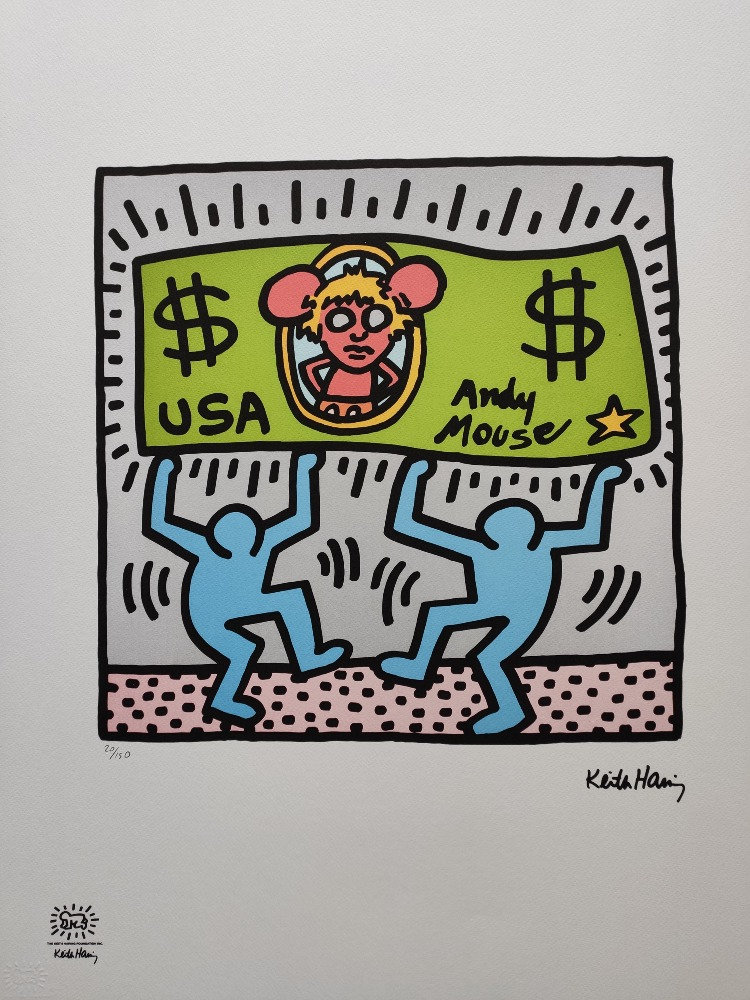 Keith HARING Signed - Dollar - Certificate (Keith Haring Lithograph ...