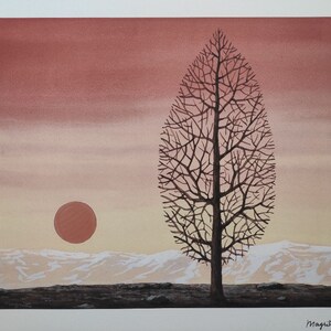 René Magritte Signed Sunset Certificate surreal Art - Etsy