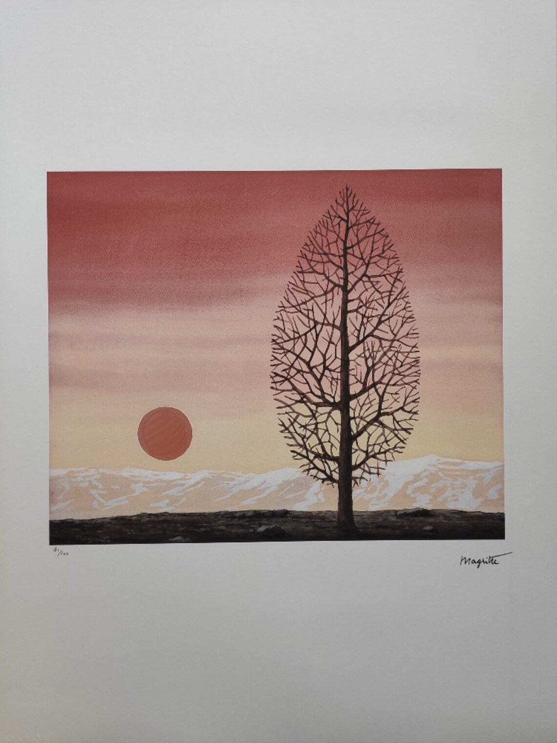 René Magritte Signed Sunset Certificate surreal Art - Etsy