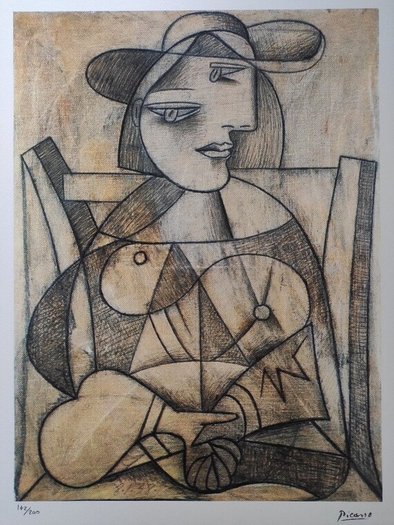 Prints Lithographs Woman in a hat Pablo Picasso Signed certificate ...