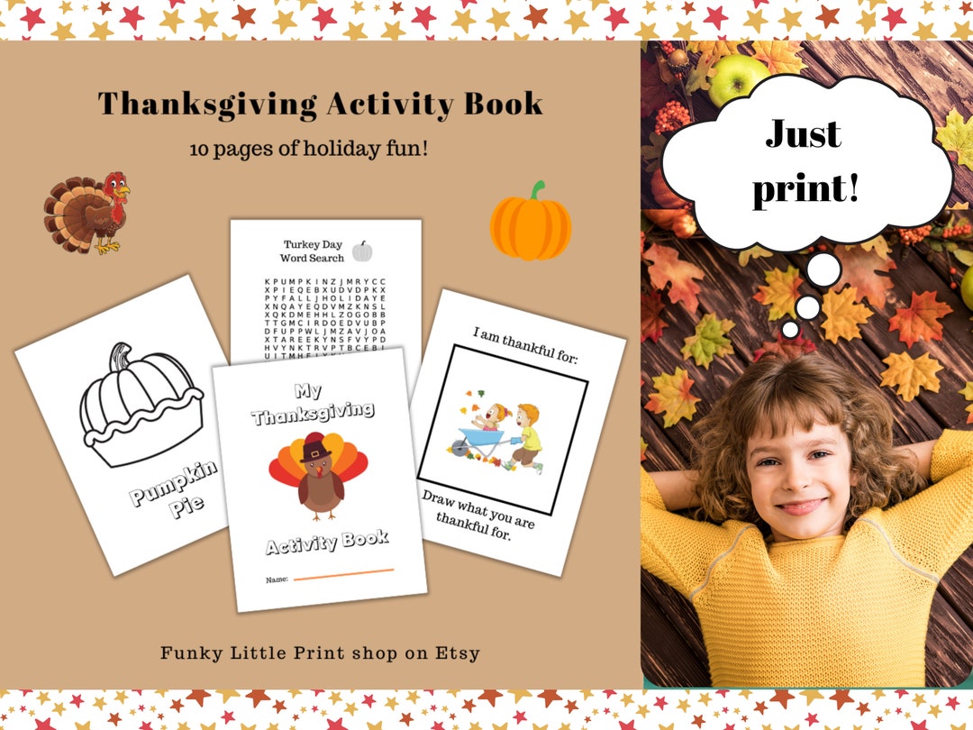 Thanksgiving Activity Book for Kids! (ready to Print!) - Etsy