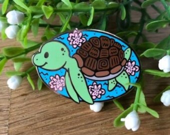 Sea Turtle Hard Enamel Lapel Pin Cute Kawaii Sea Creature Ocean Animal ...