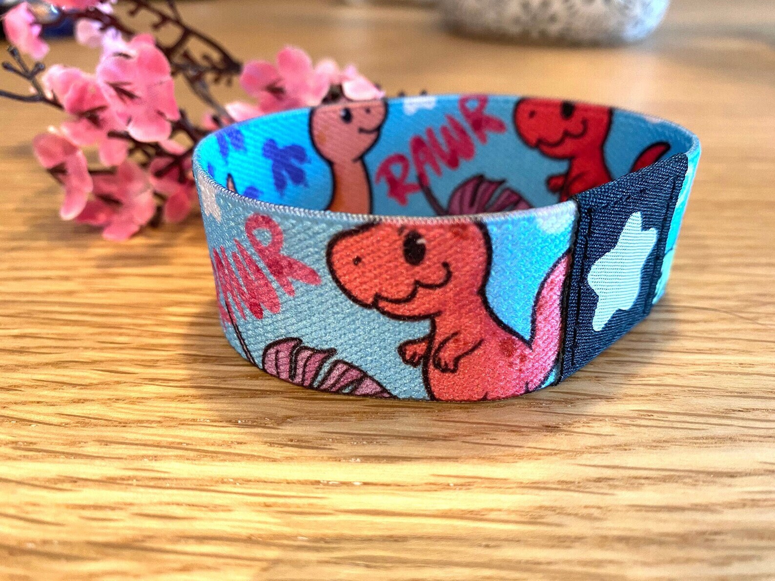 Rainbow Dinosaurs Wristband - Etsy