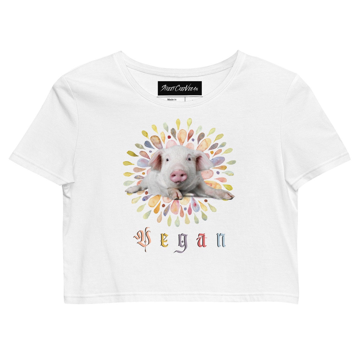 Animal Rights Shirt Cute Piglet Shirt Organic Cotton Crop - Etsy