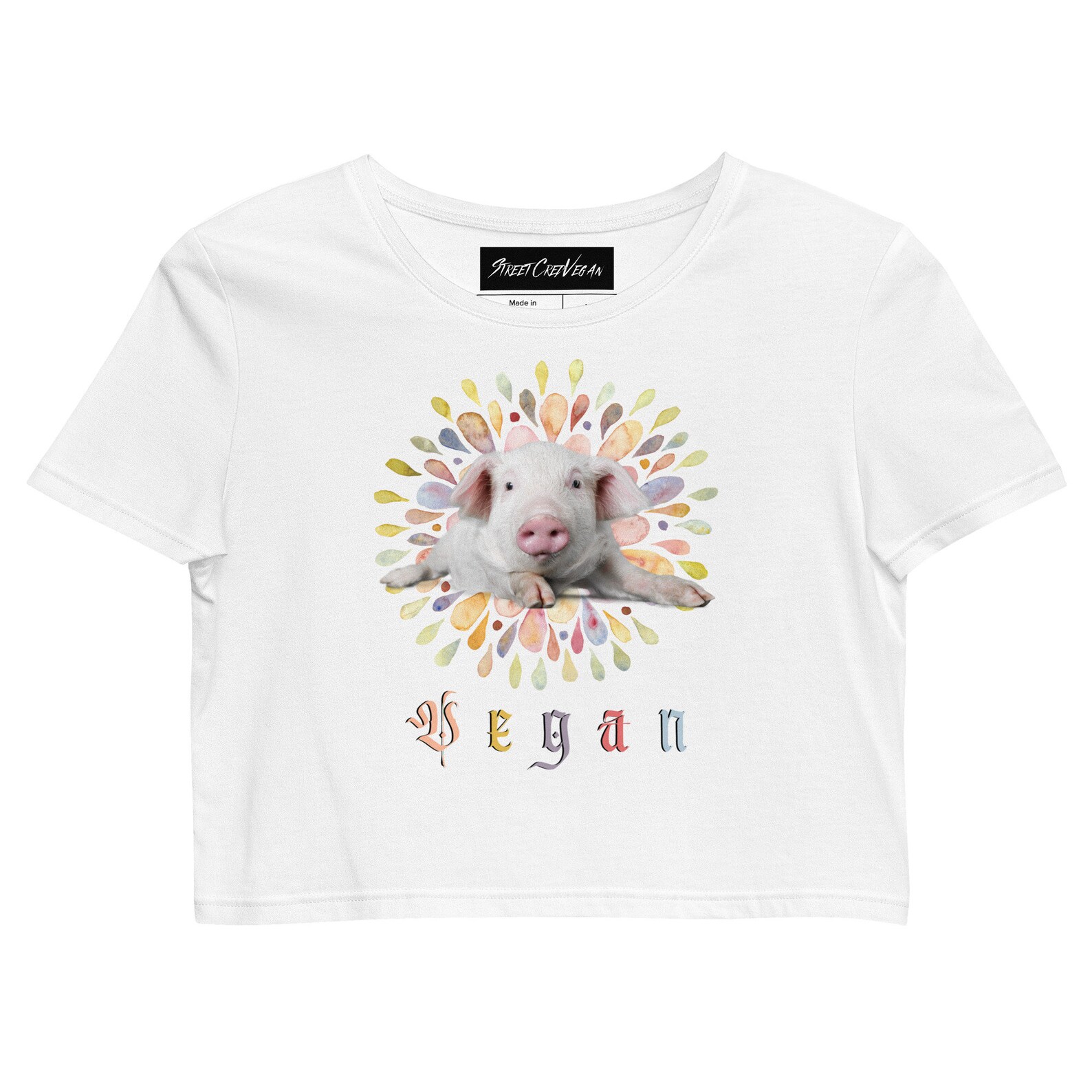 Animal Rights Shirt Cute Piglet Shirt Organic Cotton Crop - Etsy