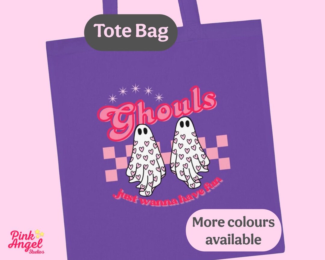 GHOST TOTE BAG | Ghouls Just Wanna Have Fun | Pastel Goth Cotton Bag ...