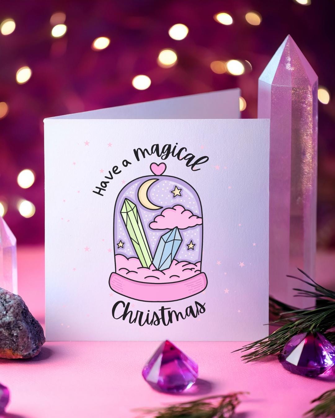 CRYSTAL CHRISTMAS CARD | Pastel Goth Holiday Cards | Spiritual Occult ...