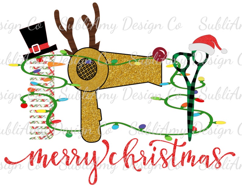 Merry Christmas Hairstylist Sublimation Digital Download - Etsy