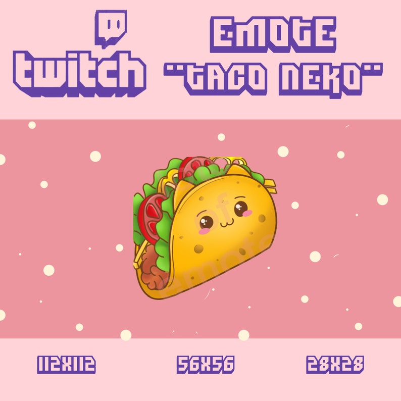 Taco Cat - Kawaii Taco - Yummy Twitch Emote - Etsy
