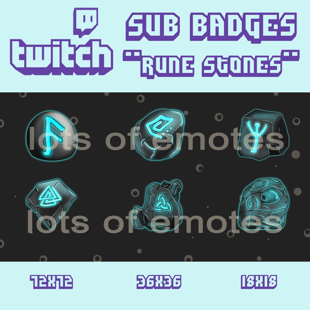 Rune Stones Twitch Sub Bit Badges - Etsy