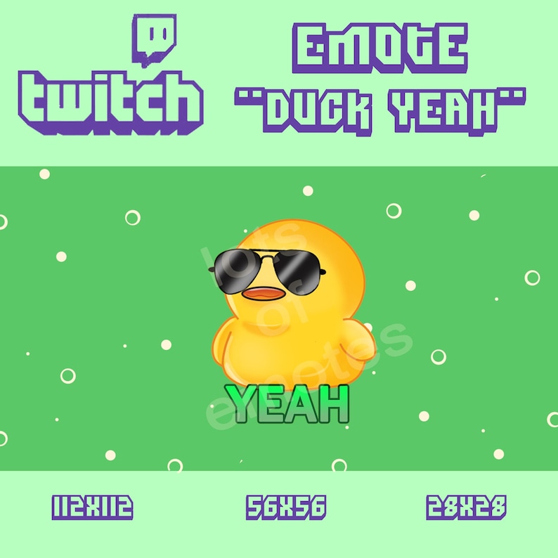 Duck Yeah Cool Duck With Sunglasses Twitch Emote - Etsy