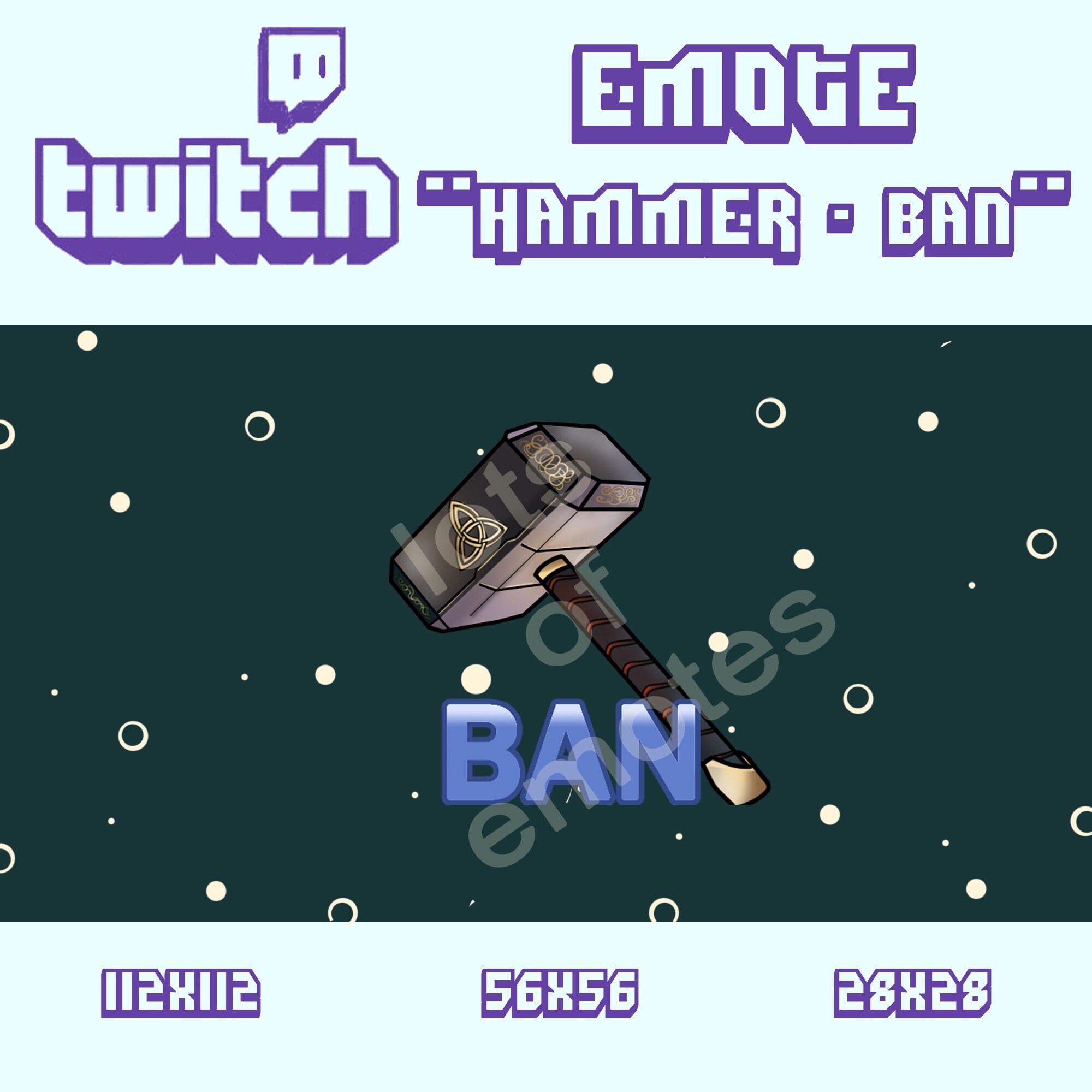Hammer - Ban - Twitch Emote - Etsy