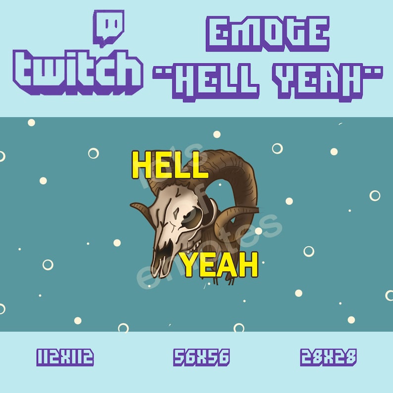 Ram Skull - Hell Yeah - Twitch Emote - Etsy