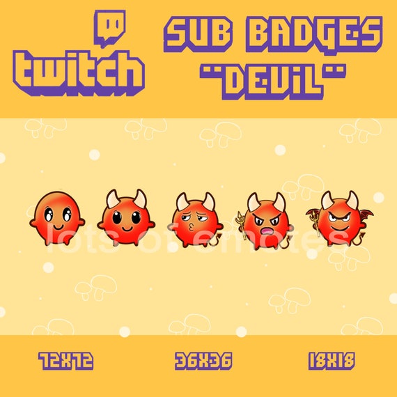 Twitch Sub/Bit Badges Devils | Etsy