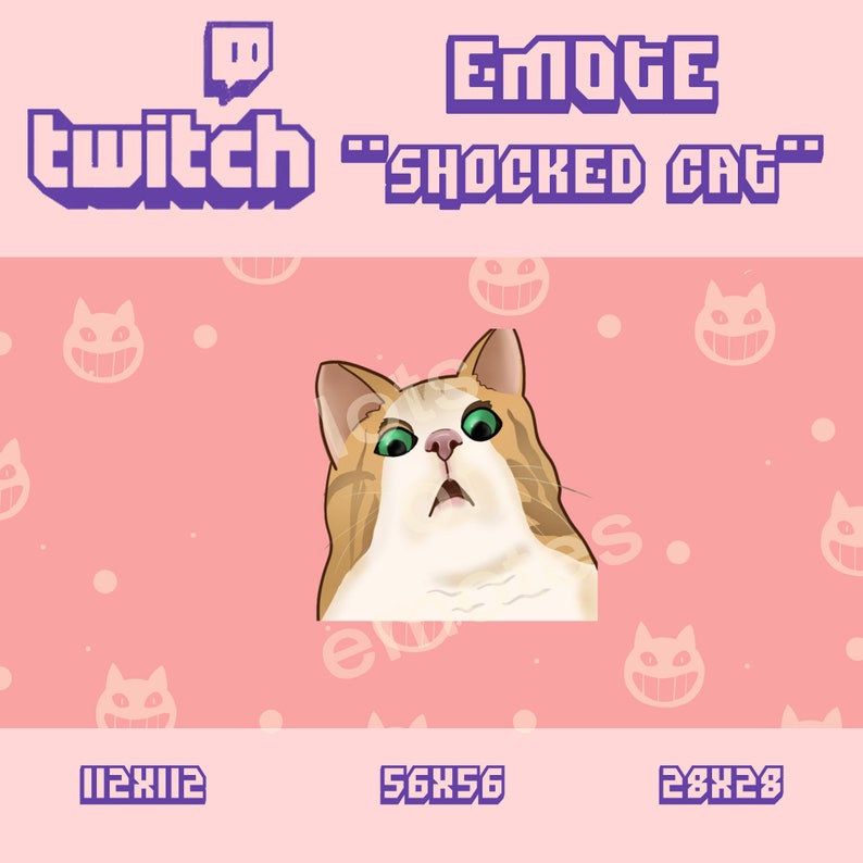 Shocked Cat Surprised Cat Twitch Emote - Etsy