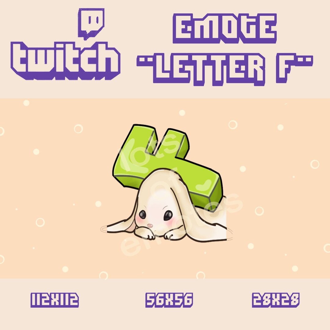 Letter F - Bunny Twitch Emote - Etsy