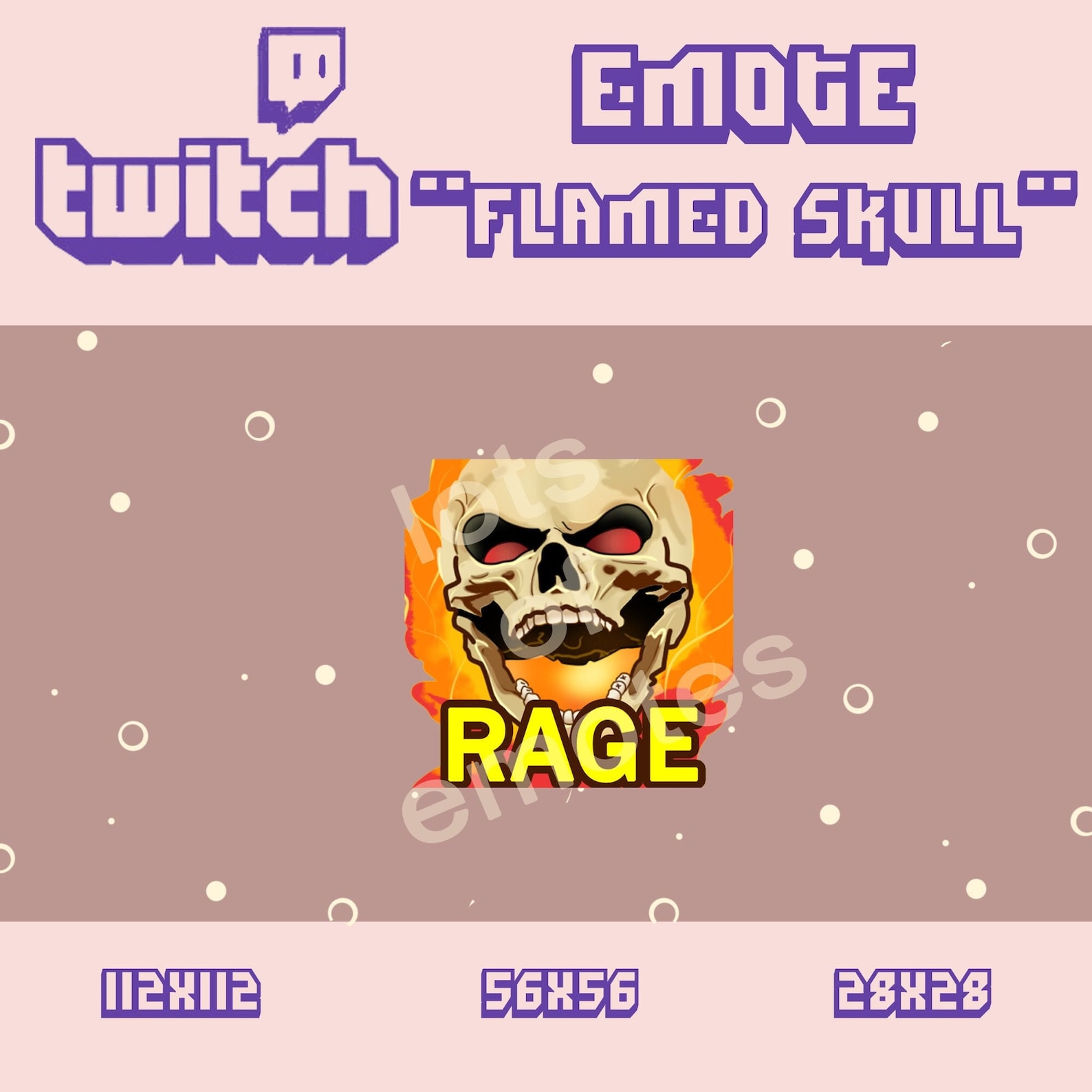 Flamed Skull Twitch Emote - Rage - Etsy