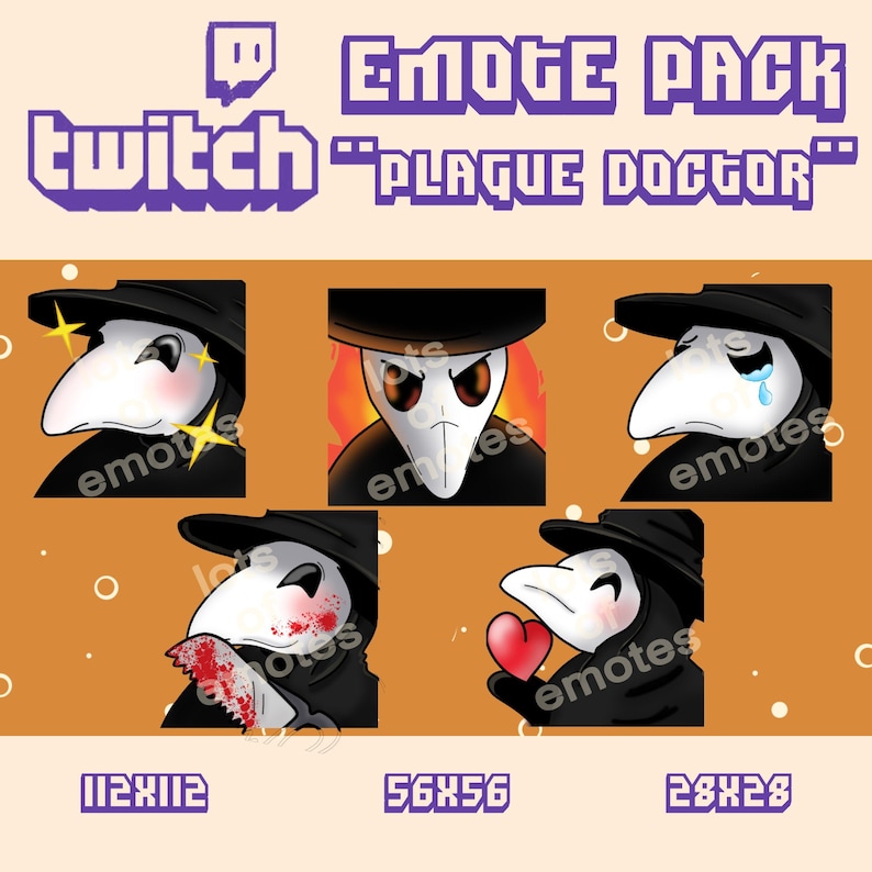 Plague Doctor Twitch Emote Package /love/ Rage/ Cry/ Bloody/ Uwu - Etsy