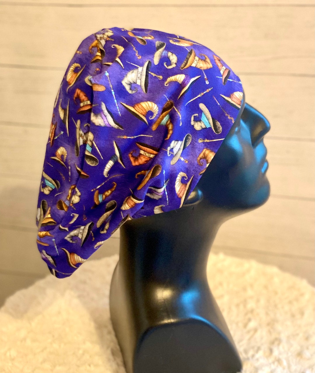 Witchy Hats and Wands! Halloween Adjustable Scrub Cap - Etsy