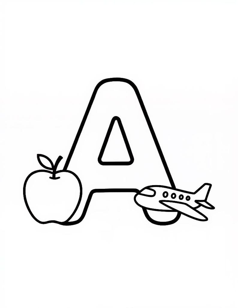 Alphabet Letters Coloring Book , Digital Download - Etsy