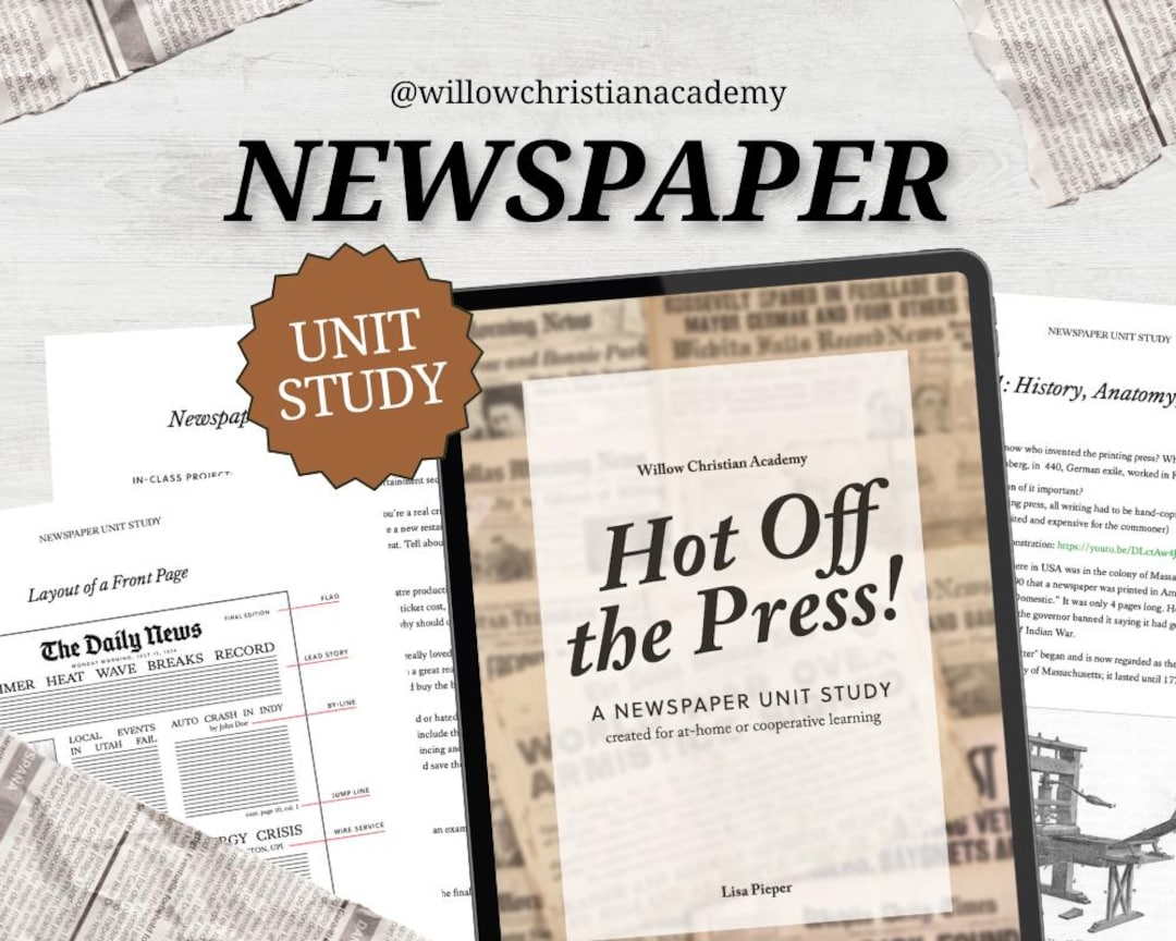 Newspaper Unit Study for Homeschoolers - Etsy