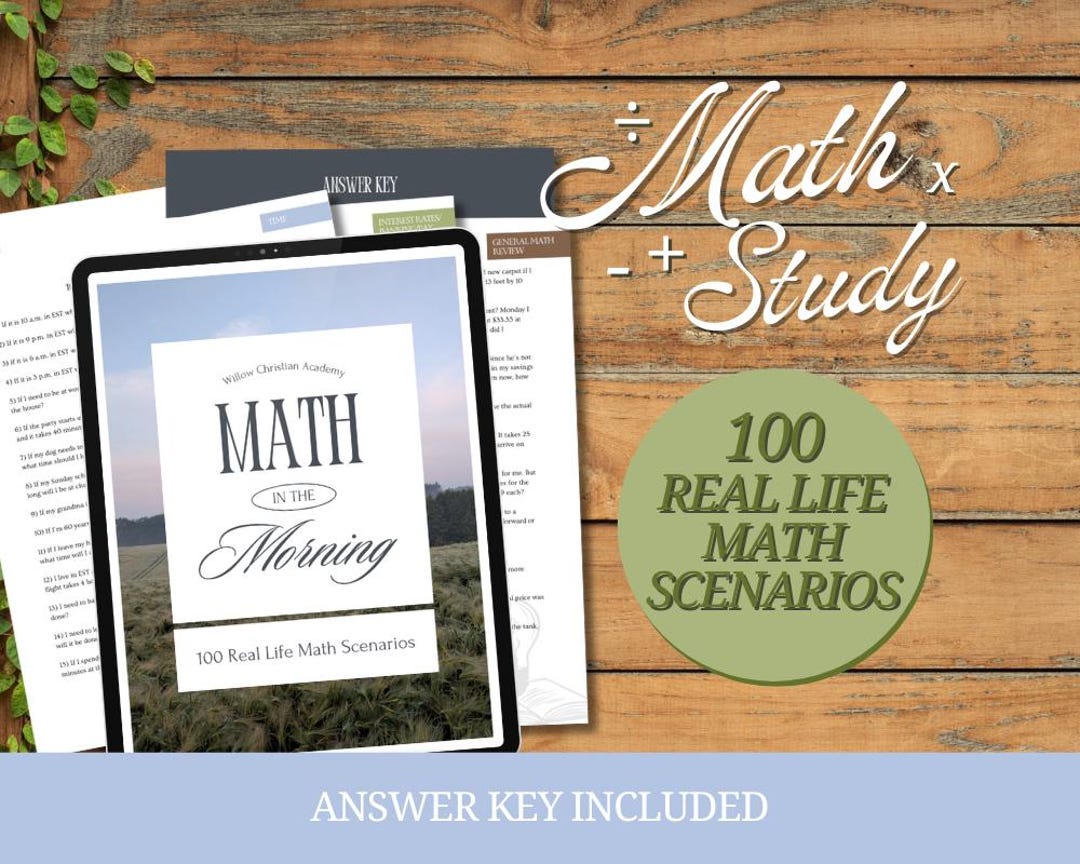 MATH Study | 100 Real Life Math Scenarios - Etsy