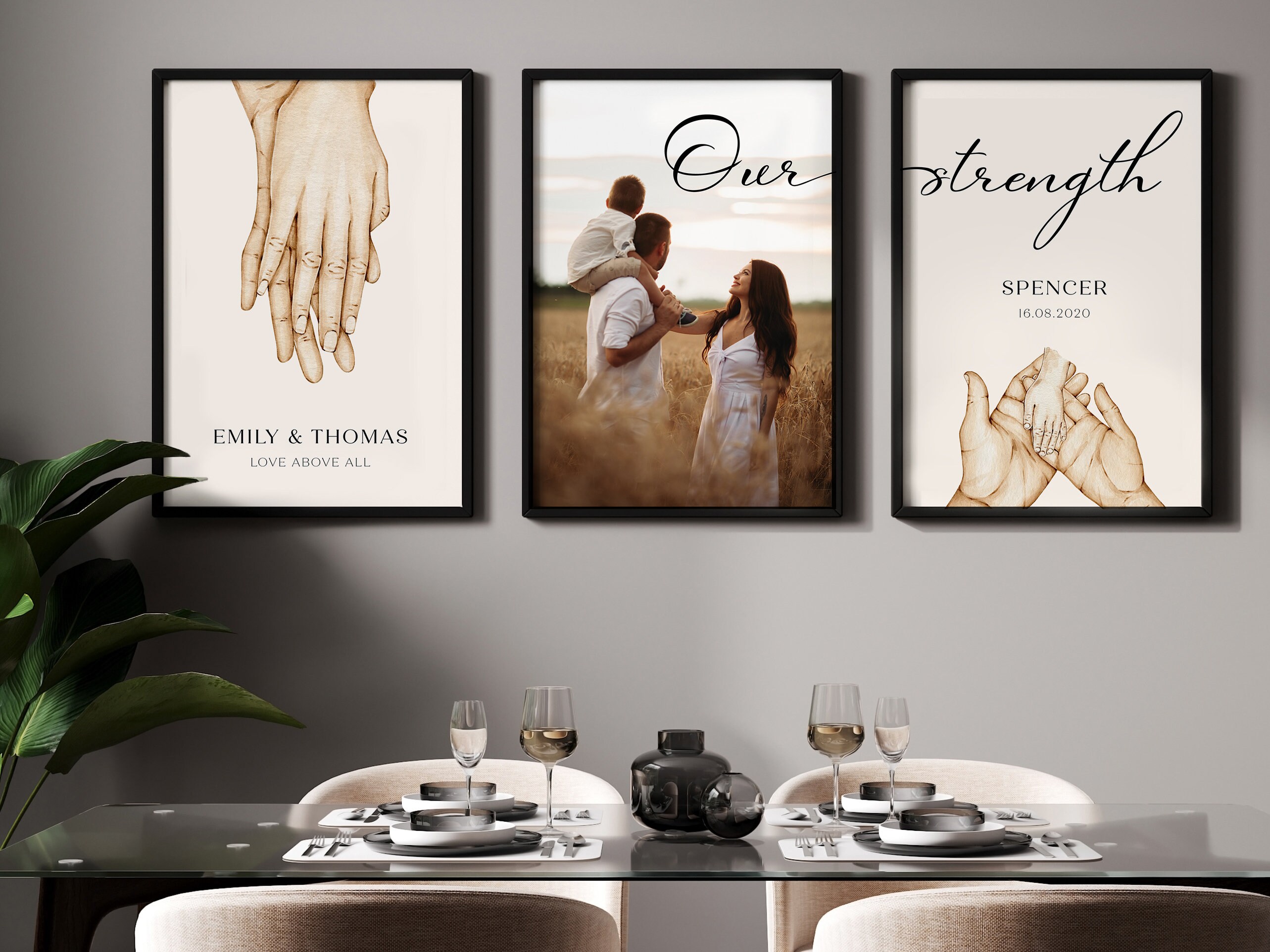 Art Custom Triptych Poster Set - Personalized Art Print- Lover Art ...