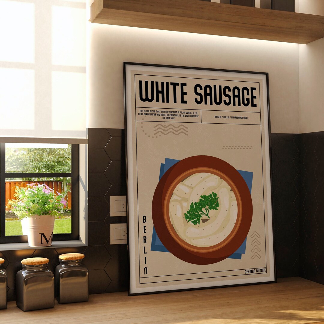 White Sausage Poster World Cuisine Poster Collection Kitchen Poster ...