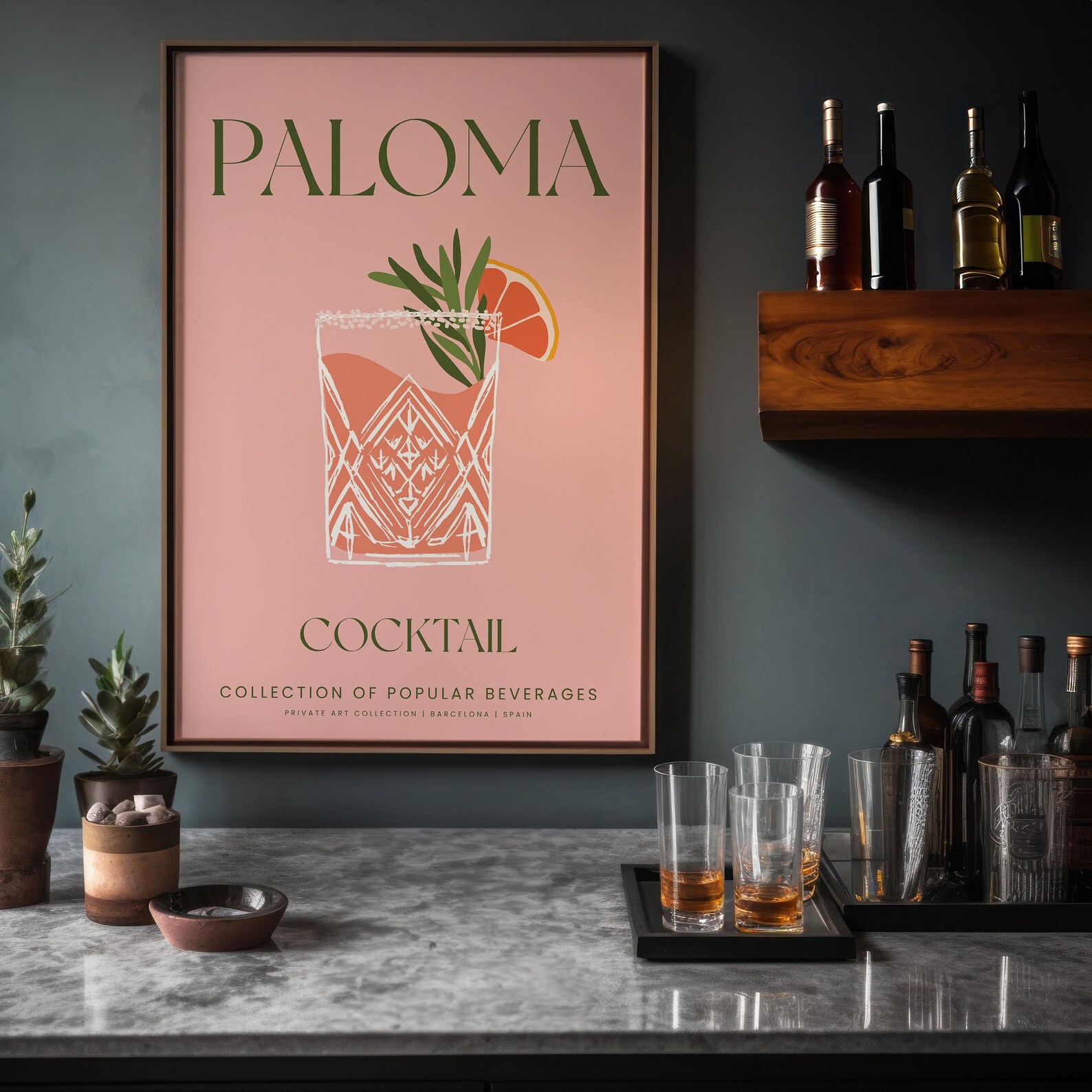 Paloma Cocktail Poster - Etsy