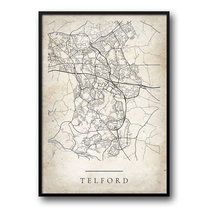 Telford Poster, City Map Poster 12 Unique Styles Available - Etsy