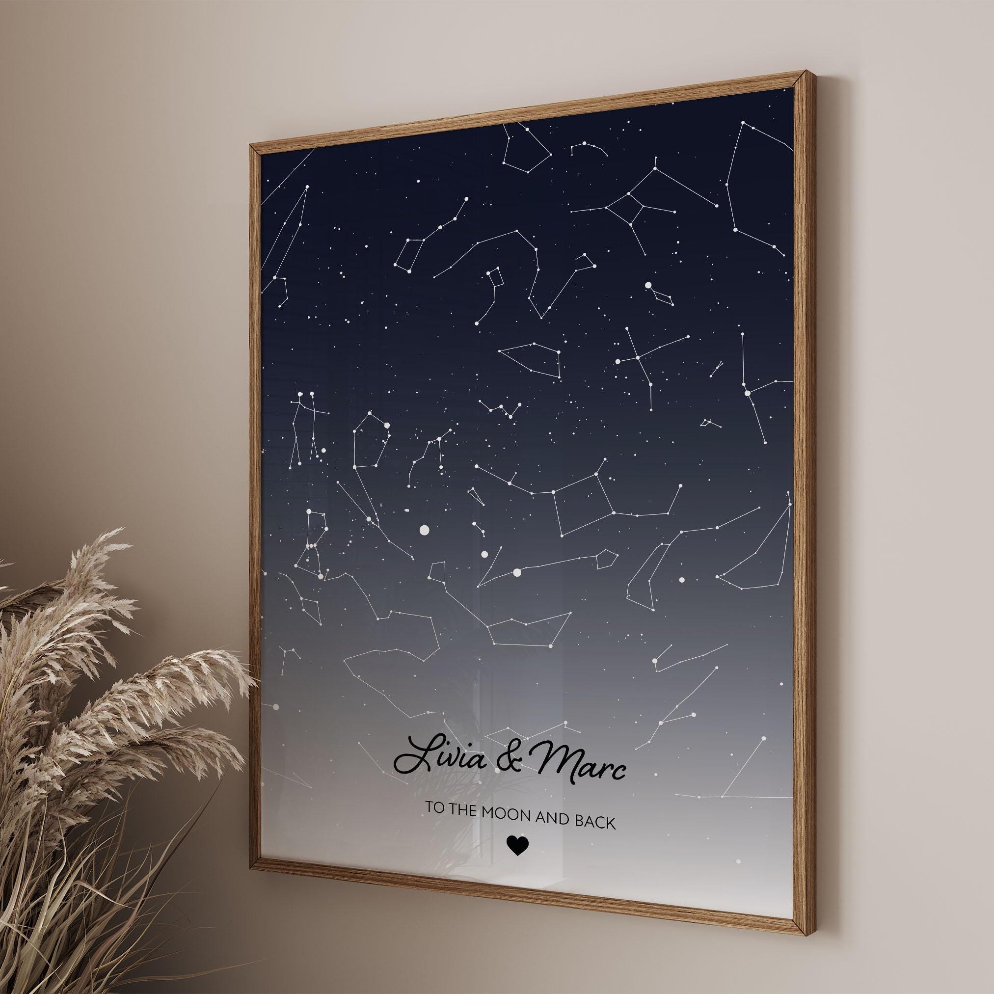 Custom Star Map, Constellation Map, Night Sky Map, Any Time ...
