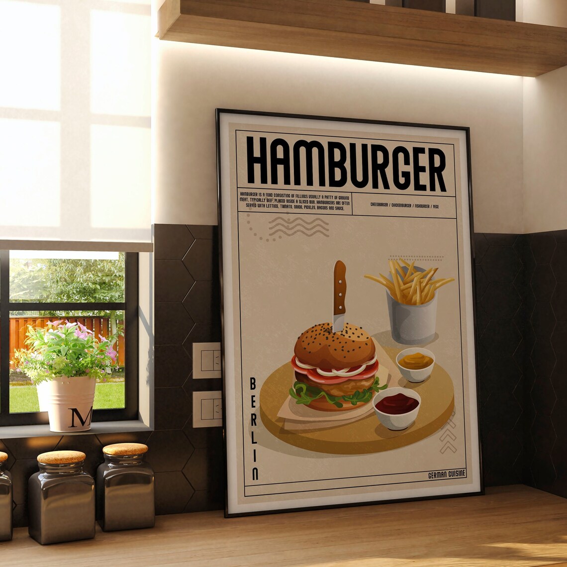 Hamburger Poster World Cuisine Poster Collection Kitchen Poster ...