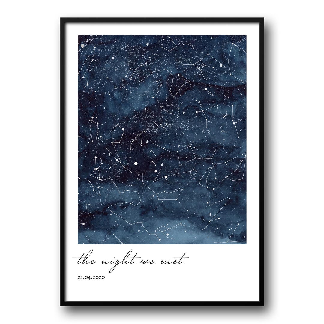 Custom Star Map, Constellation Map, Night Sky Map, Any Time ...