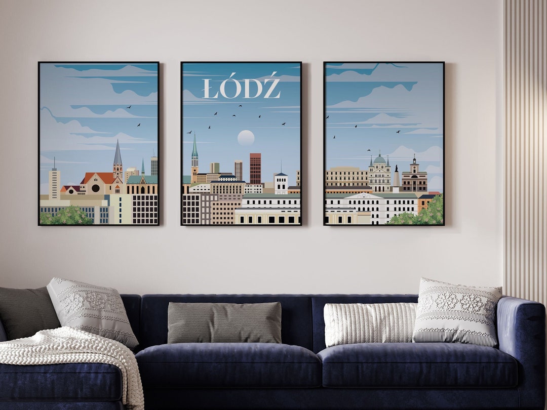 Lodz Travel Posters Triptych, Poland Poster - Etsy