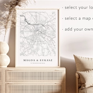 Custom Map Poster Print, Personalized City Street Map With Coordinates ...