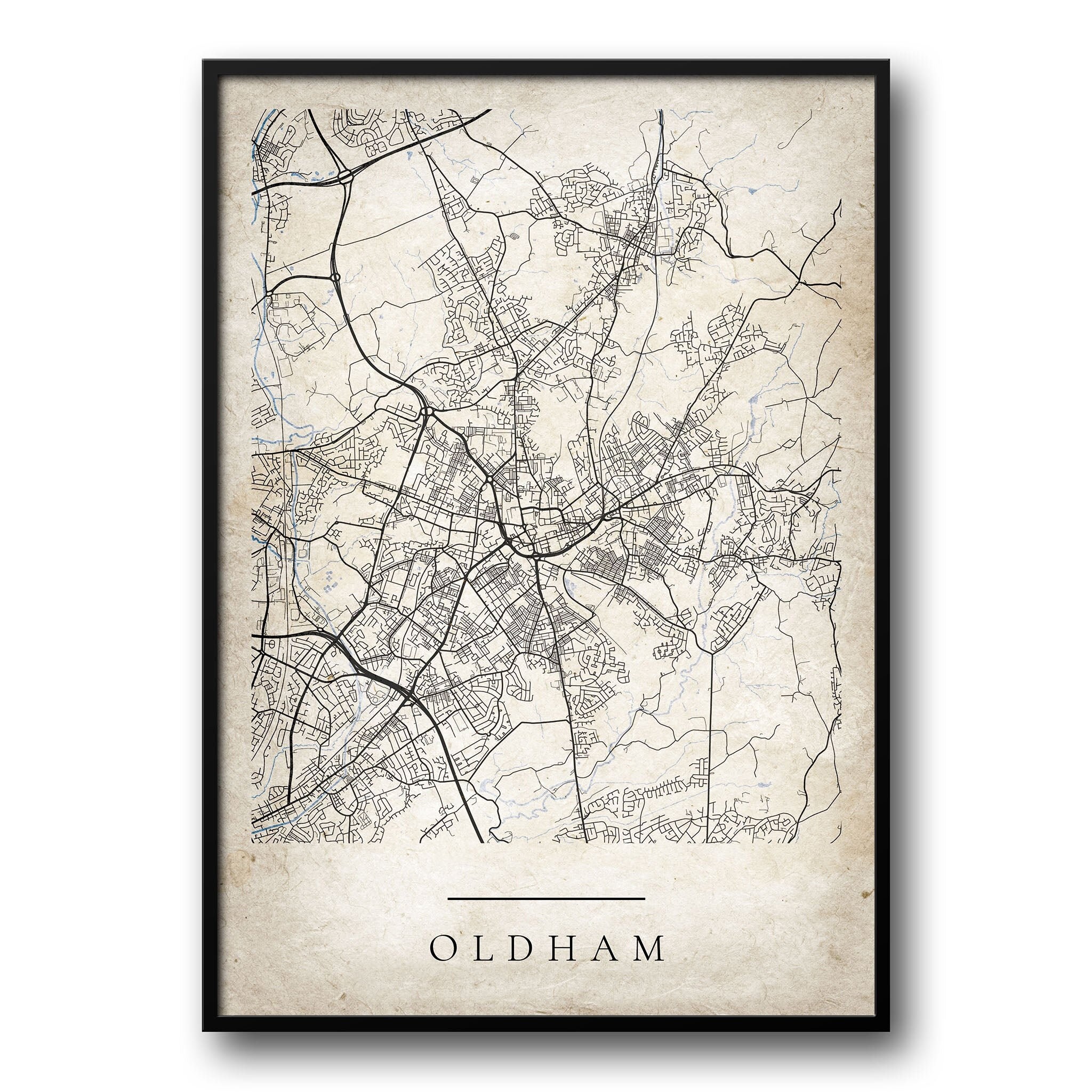 Oldham Poster, City Map Poster 12 Unique Styles Available - Etsy
