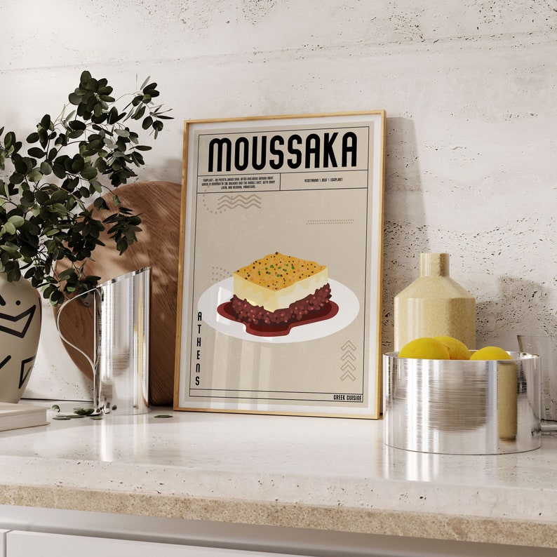 Mussaka Poster World Cuisine Poster Collection Kitchen Poster ...