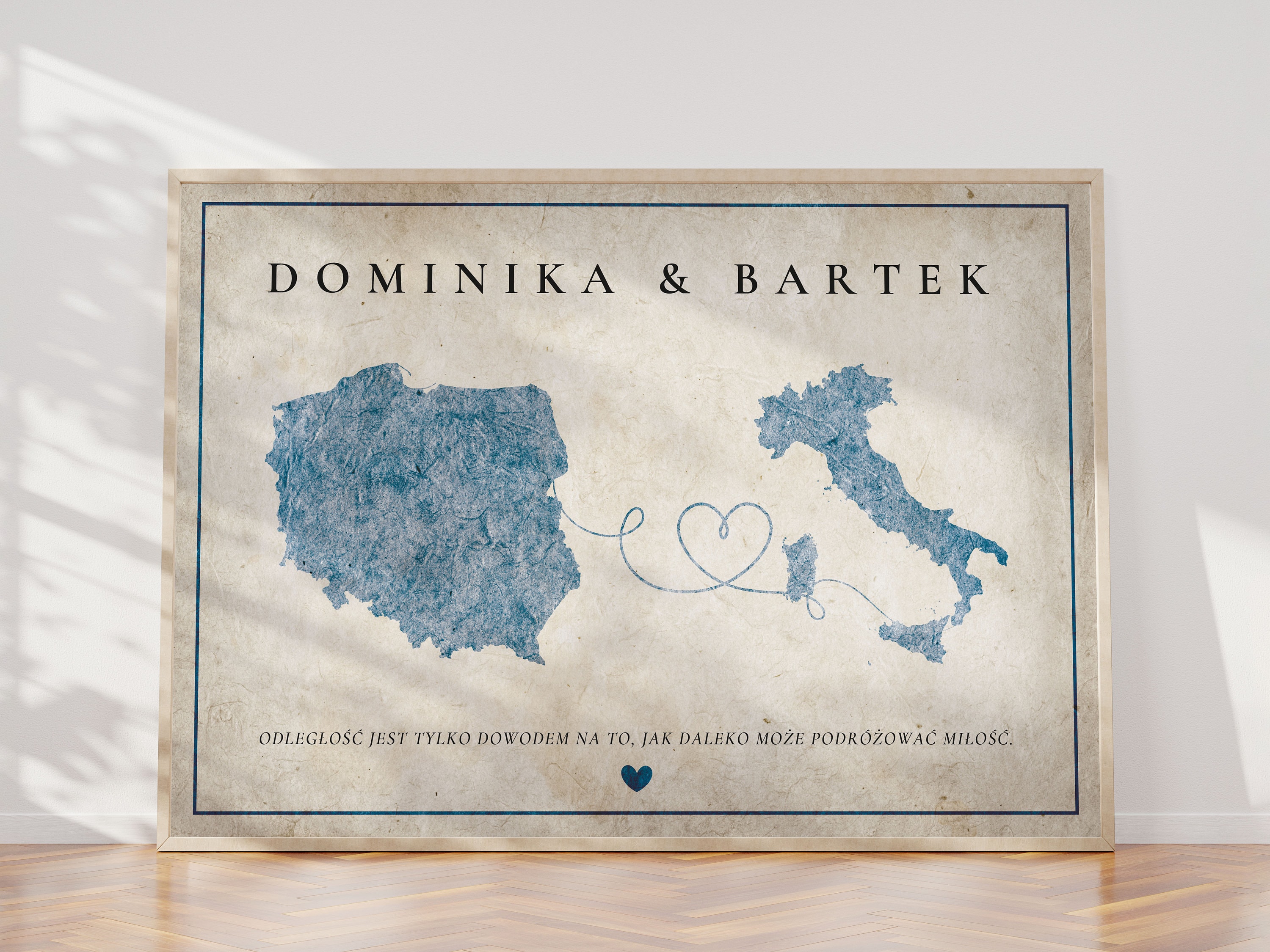 Personalised Map Poster, Love Map, Two Countries Map, Customisable Map ...
