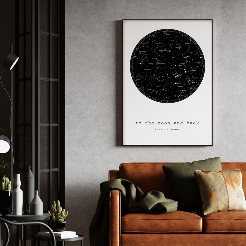 Custom Star Map, Constellation Map, Night Sky Map, Any Time ...