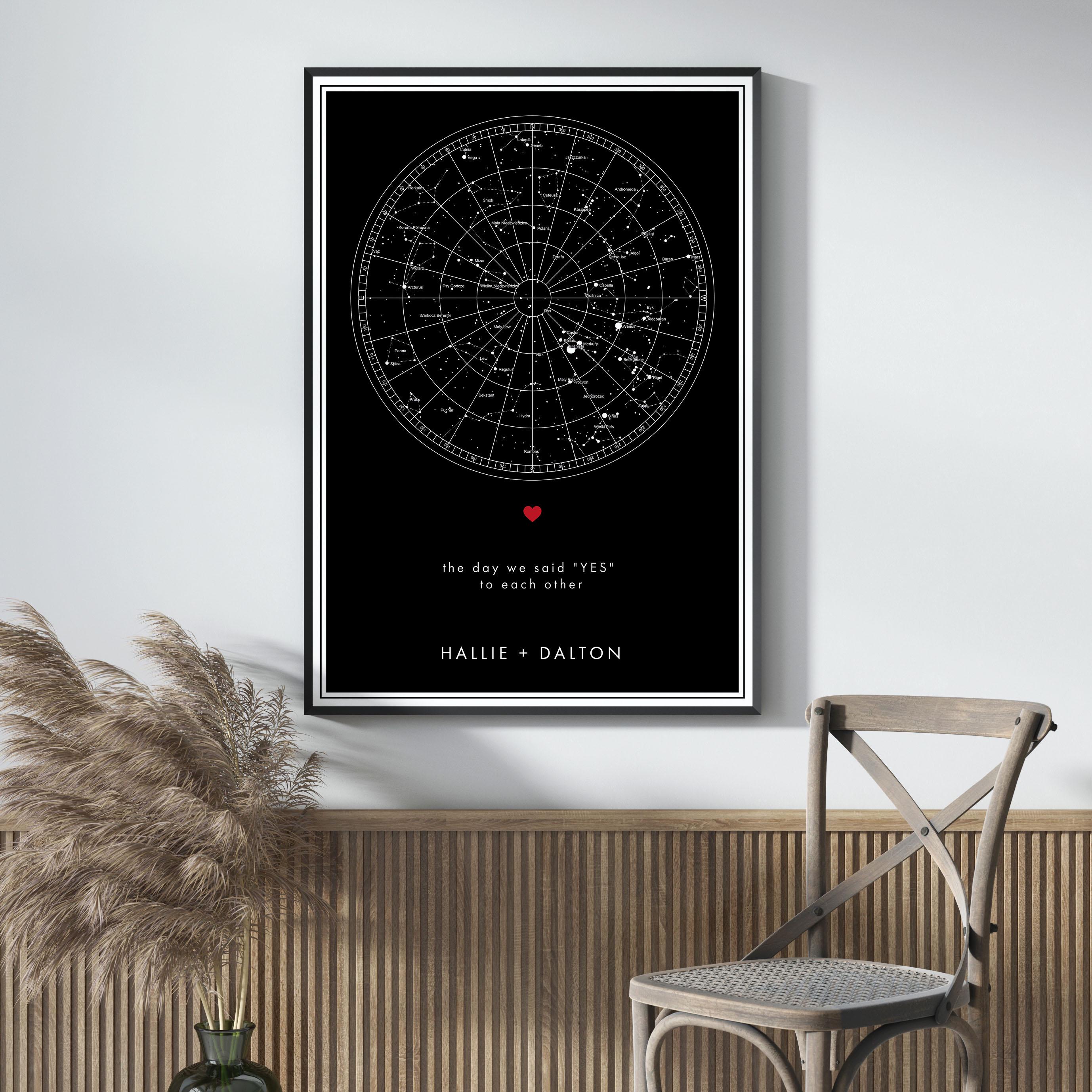 Custom Star Map, Constellation Map, Night Sky Map, Any Time ...