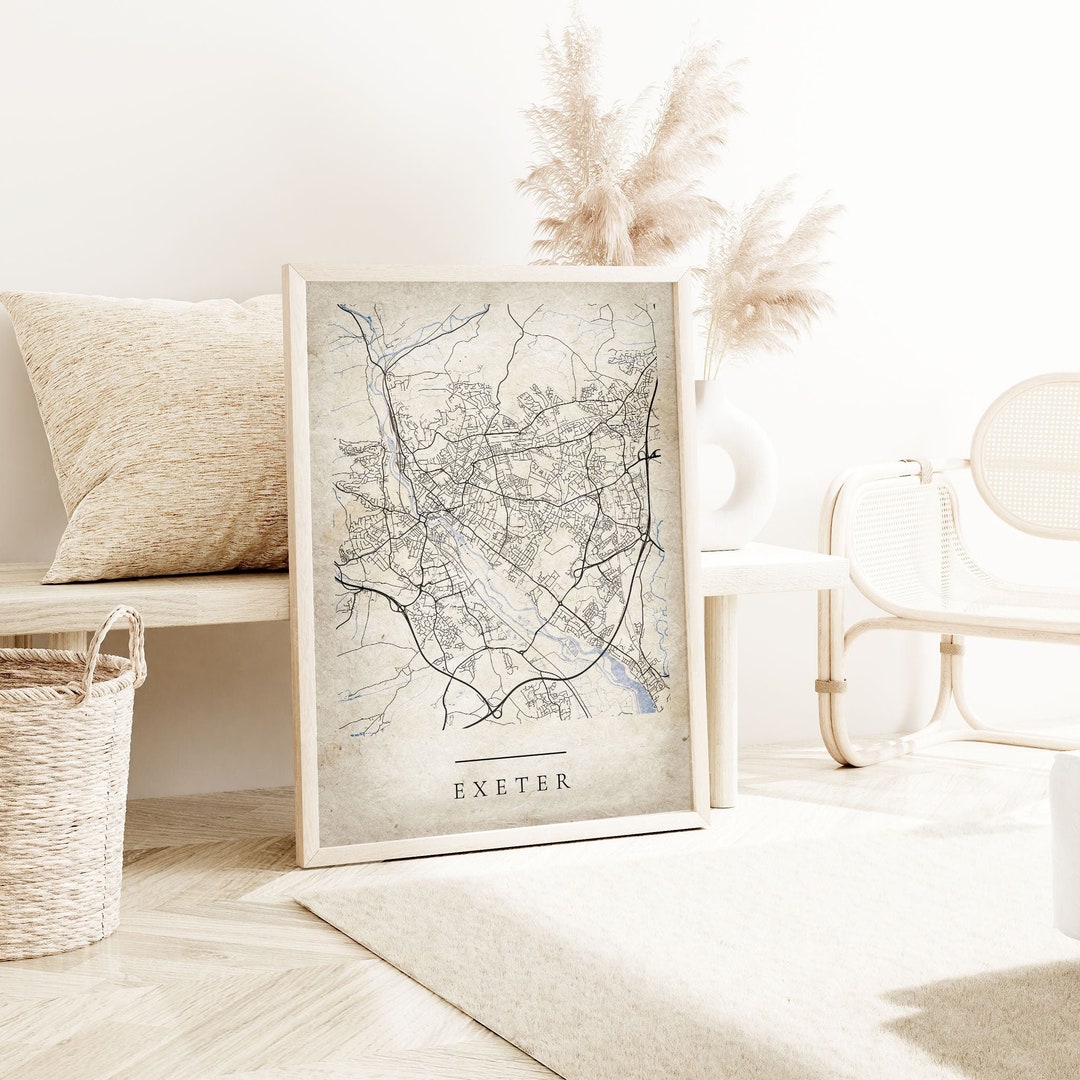 Exeter Poster, City Map Poster 12 Unique Styles Available - Etsy