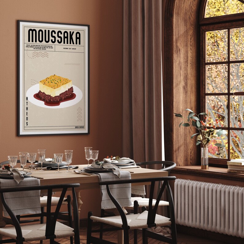 Mussaka Poster World Cuisine Poster Collection Kitchen Poster ...