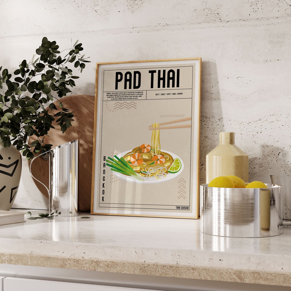 Pad Thai Poster World Cuisine Poster Collection Kitchen Poster ...