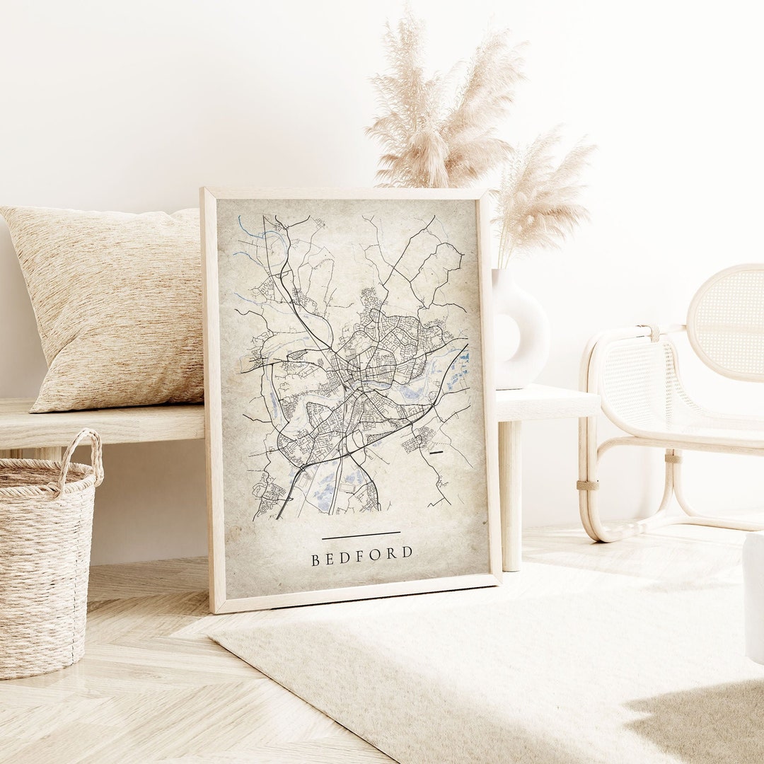 Bedford Poster, City Map Poster 12 Unique Styles Available - Etsy