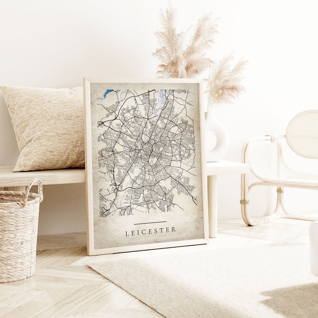 Leicester Poster, City Map Poster 12 Unique Styles Available - Etsy
