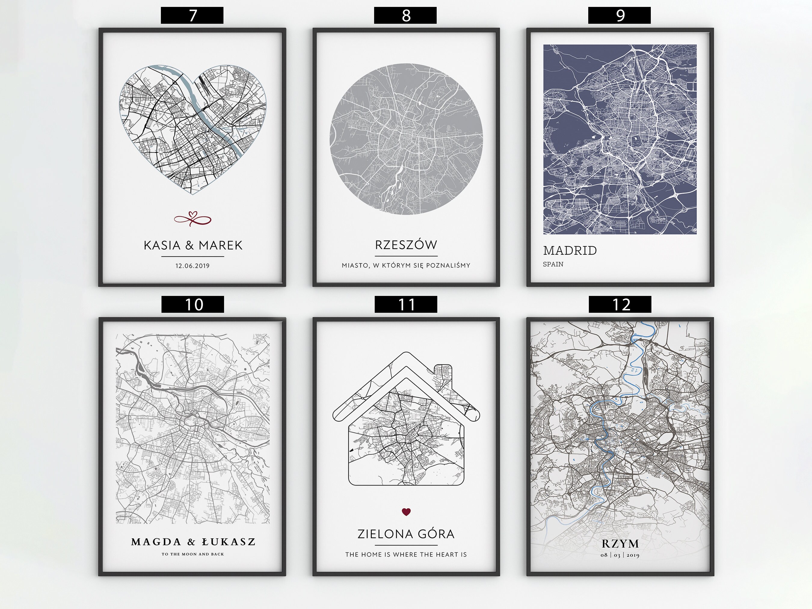 Custom Map Poster Print, Personalized City Street Map With Coordinates ...