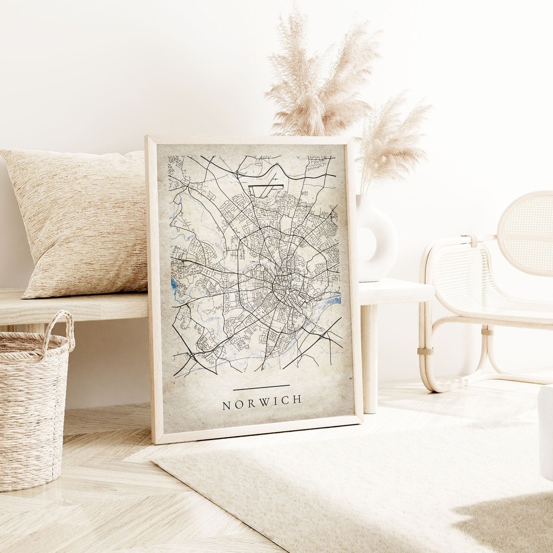 Norwich Poster, City Map Poster 12 Unique Styles Available - Etsy