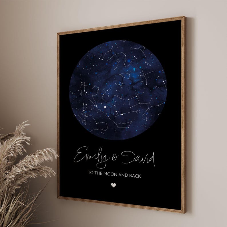 Custom Star Map, Constellation Map, Night Sky Map, Any Time ...